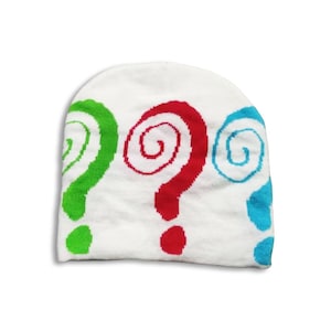 Question Mark Pattern Graphic Streetwear Knit Skull Cap Personalized ...