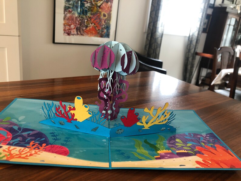 Pop up Card Jellyfish Card - Etsy