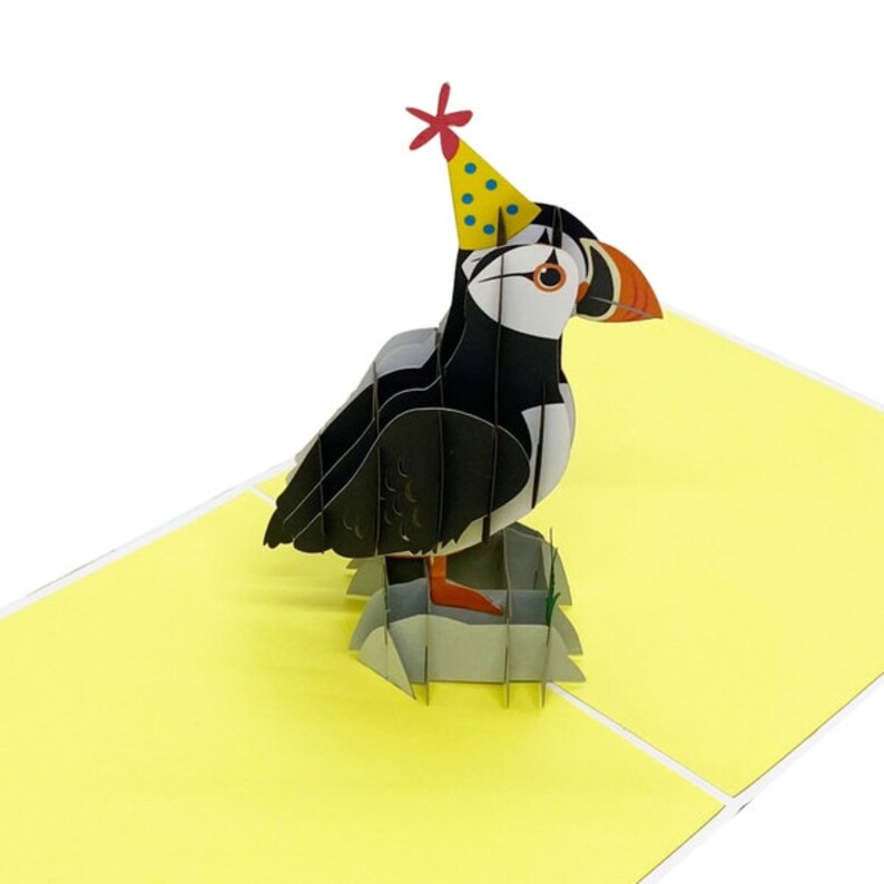 Puffin Pop up Card Happy Birthday - Etsy