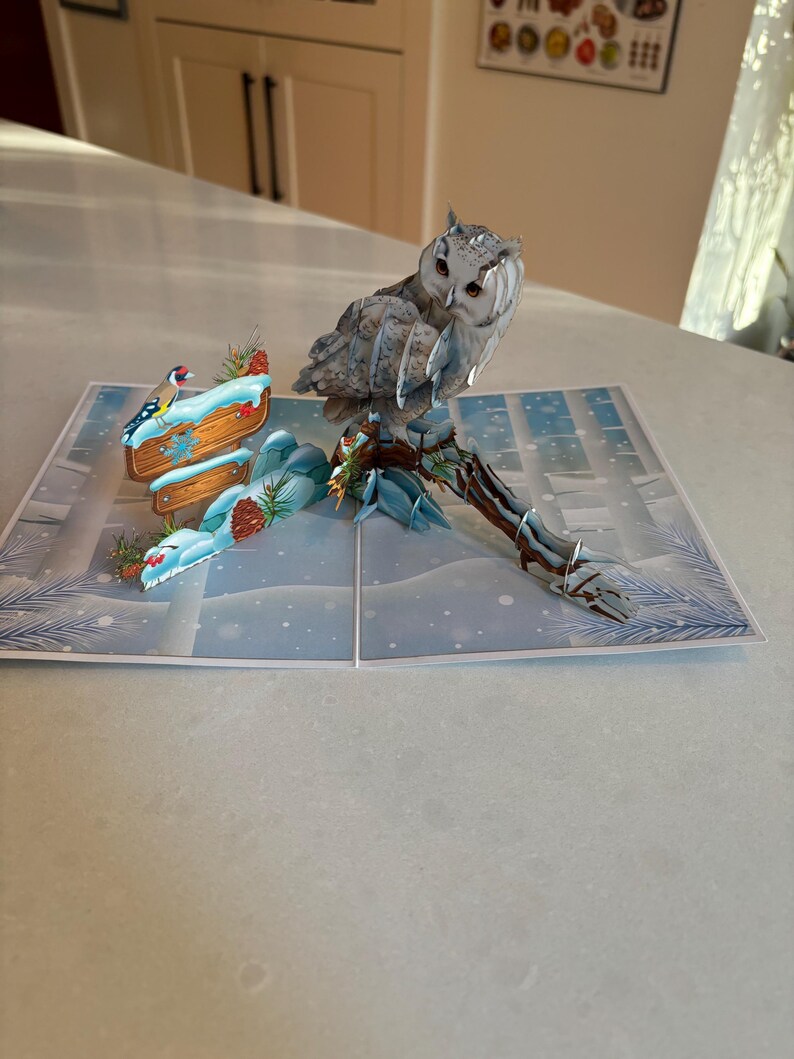 Snowy Owl - Pop up Card - Etsy