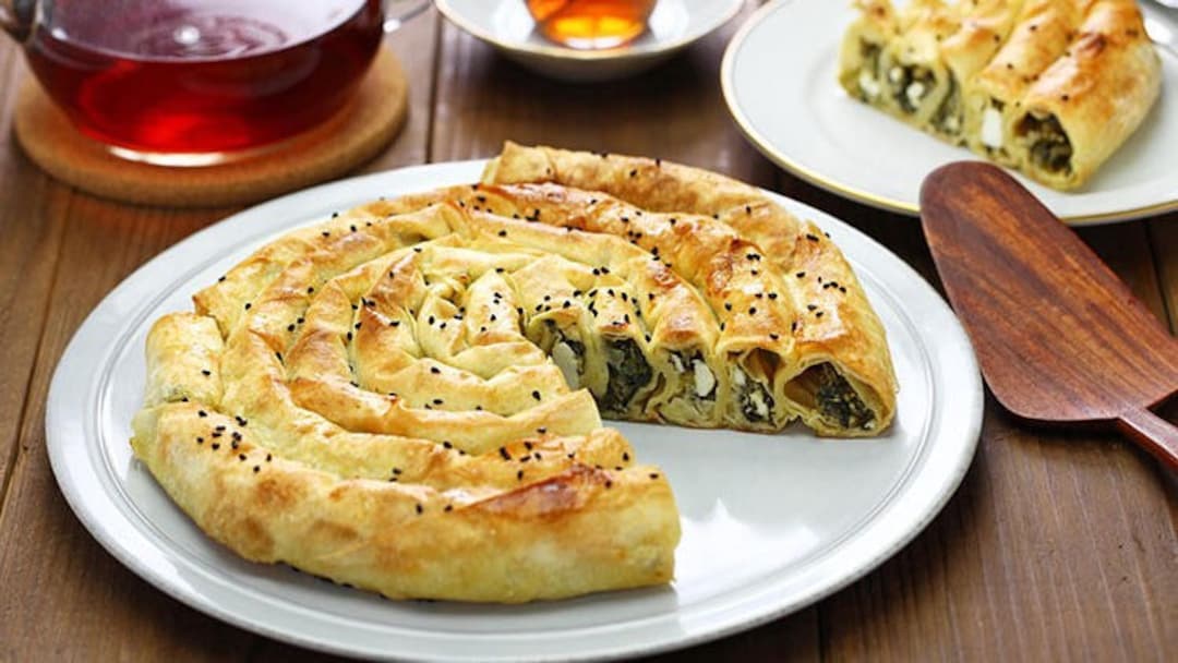 Spinach and Feta Cheese Borek Turkish Savory Pie Traditional ...