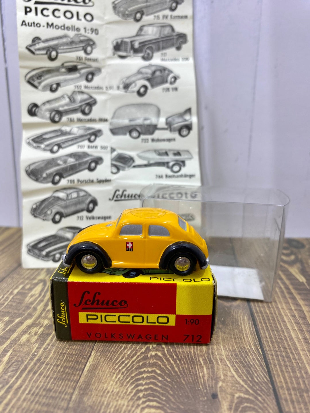Schuco Piccolo Replica 712 Volkswagen Beetle Swiss PTT Postal Telegraph ...