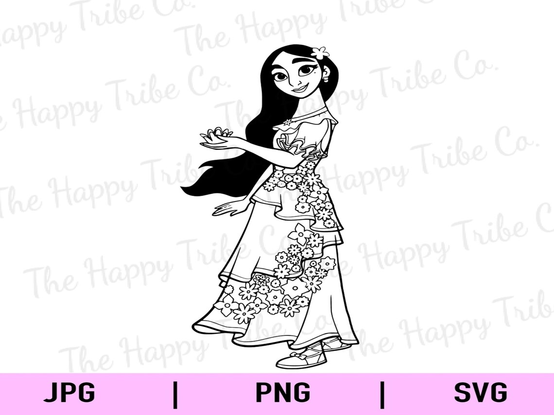 Isabela SVG| Isabela SVG| Encanto| Isabela Decal| Isabela Coloring Page ...