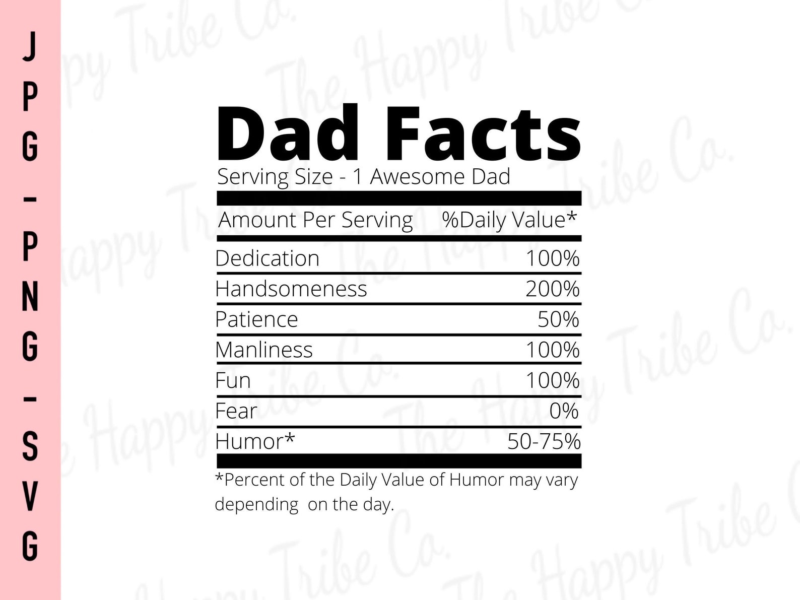 Fathers Day SVG, Dad Nutrition Facts, #1 Dad, Hero Dad SVG, Fathers Day ...