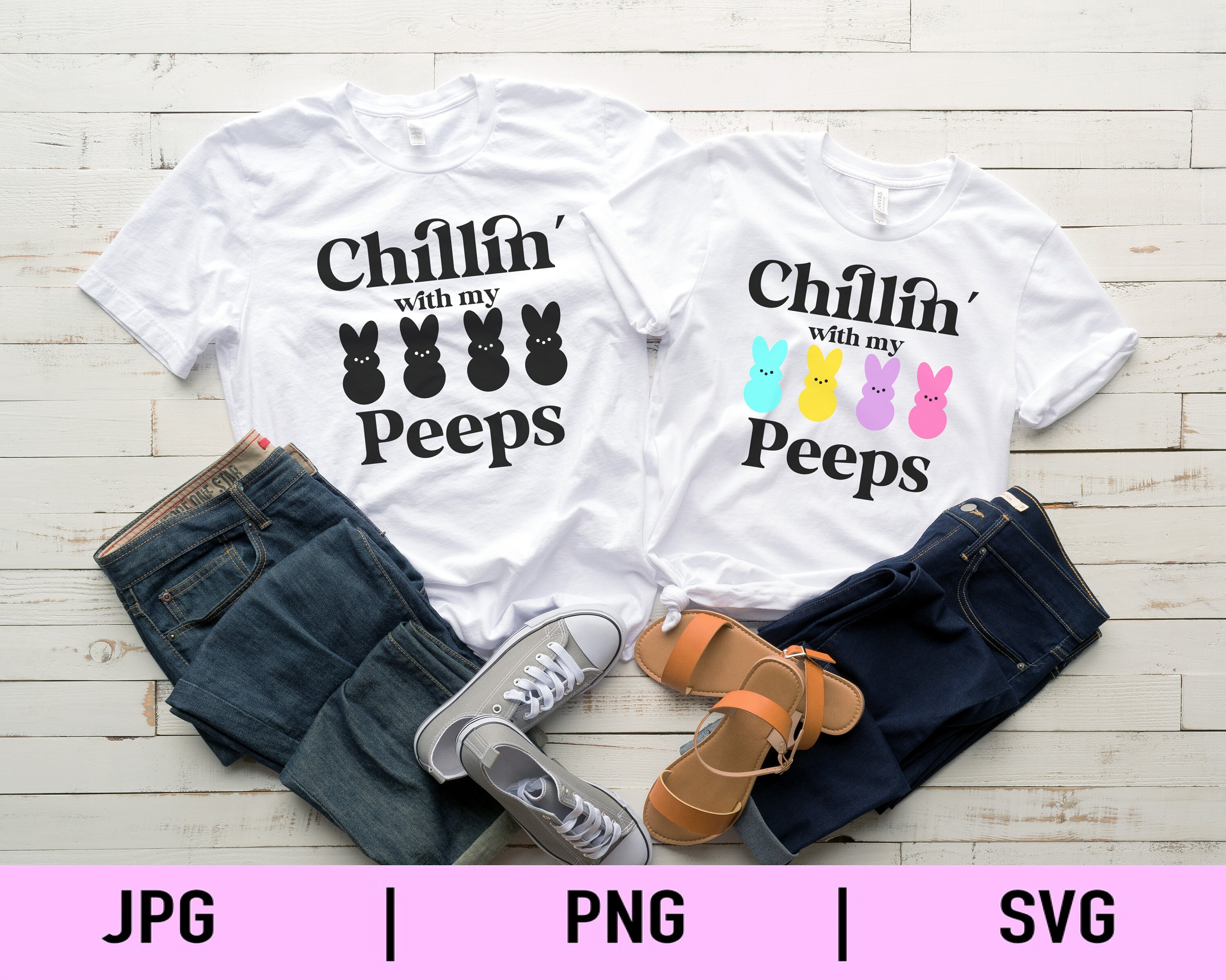 Chillin' With My Peeps SVG| Peeps SVG| Easter SVG| Boy and Girl Svg ...
