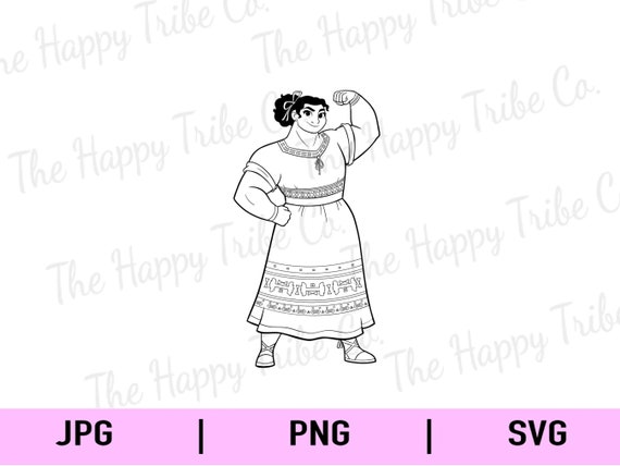 Luisa SVG Encanto Madrigal Luisa Coloring Page Luisa - Etsy