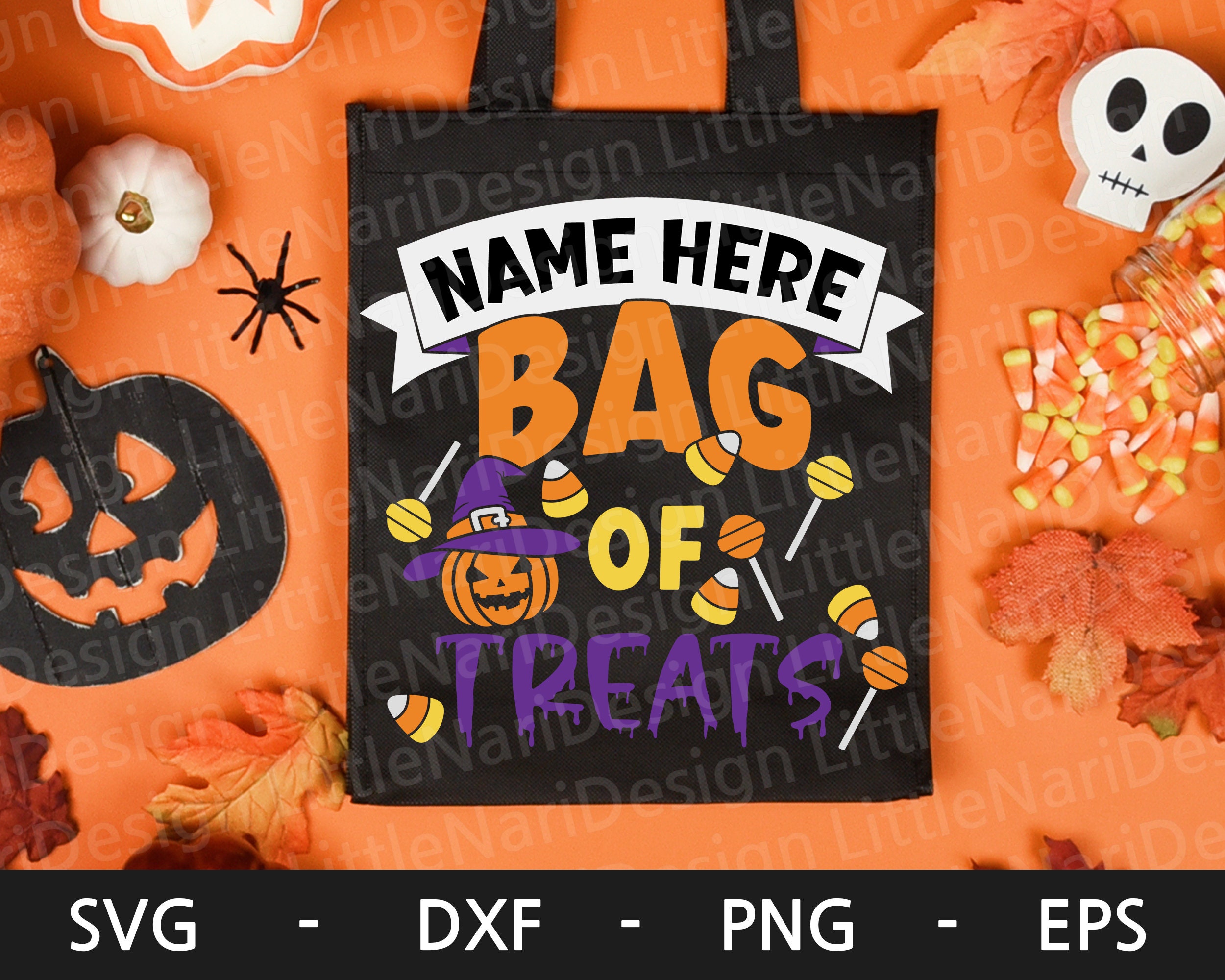 Bag of Treats Svg Name Treat Bag Svg Trick or Treat Svg - Etsy