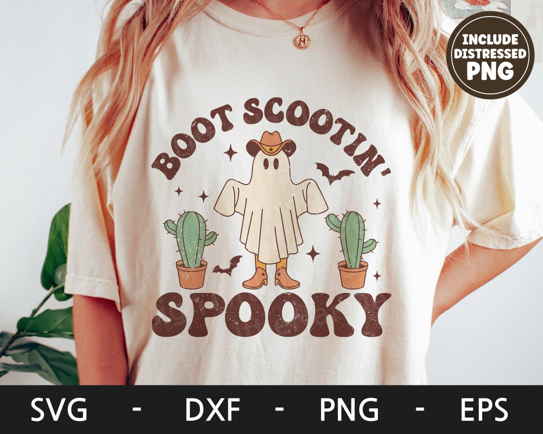 Boot Scootin' Spooky Svg, Halloween Shirt, Spooky Svg, Retro Svg ...
