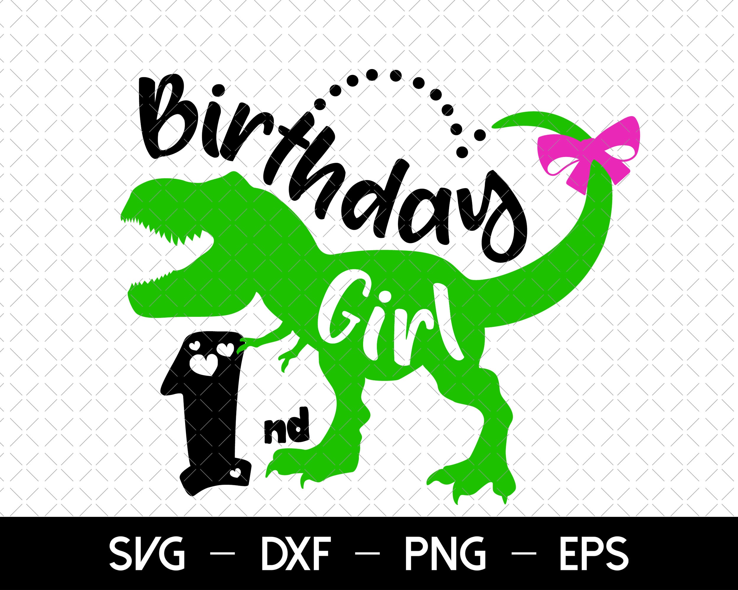 Dinosaur Birthday Girl Svg Saurus Svg 1nd Birthday Svg Dxf | Etsy
