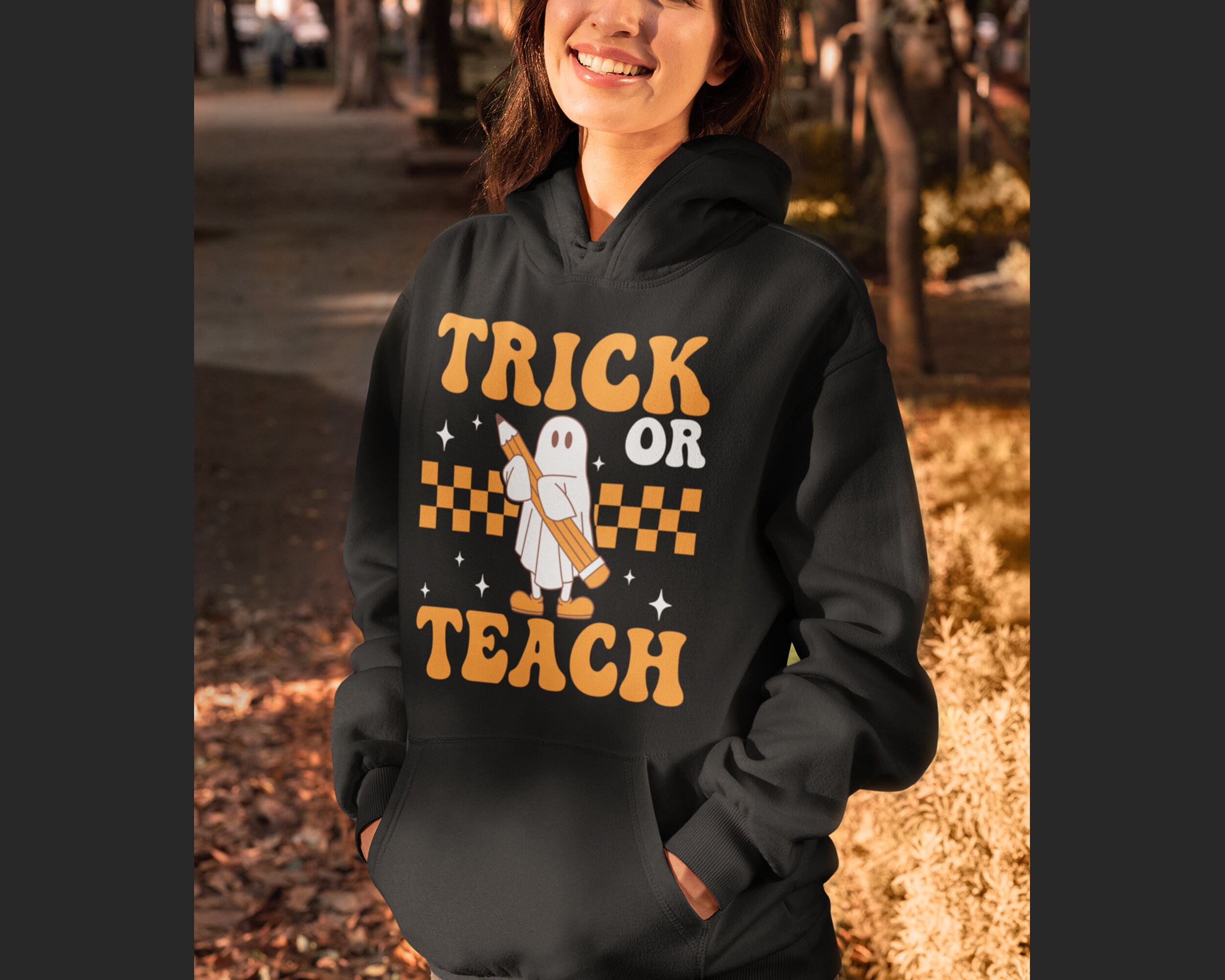 Trick or Teach svg, Spooky Teacher Shirt, Ghost svg, Halloween svg ...