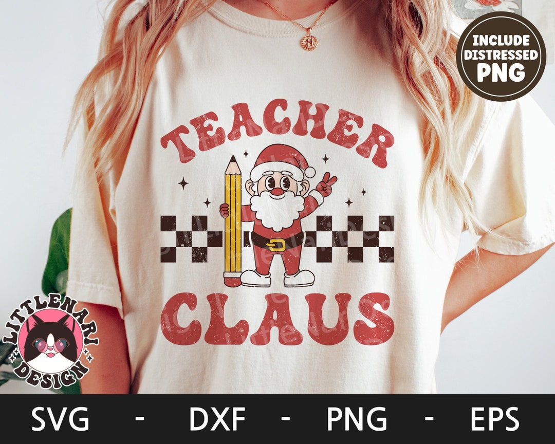 Teacher Claus Svg Merry Christmas Christmas Santa Funny - Etsy
