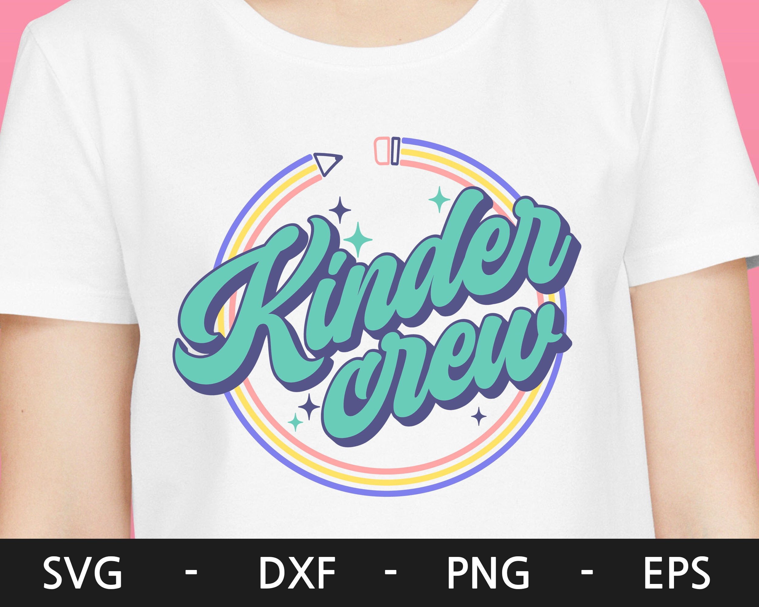 Kinder Crew Svg Kindergarten Svg Teacher Gift Kindergarten - Etsy