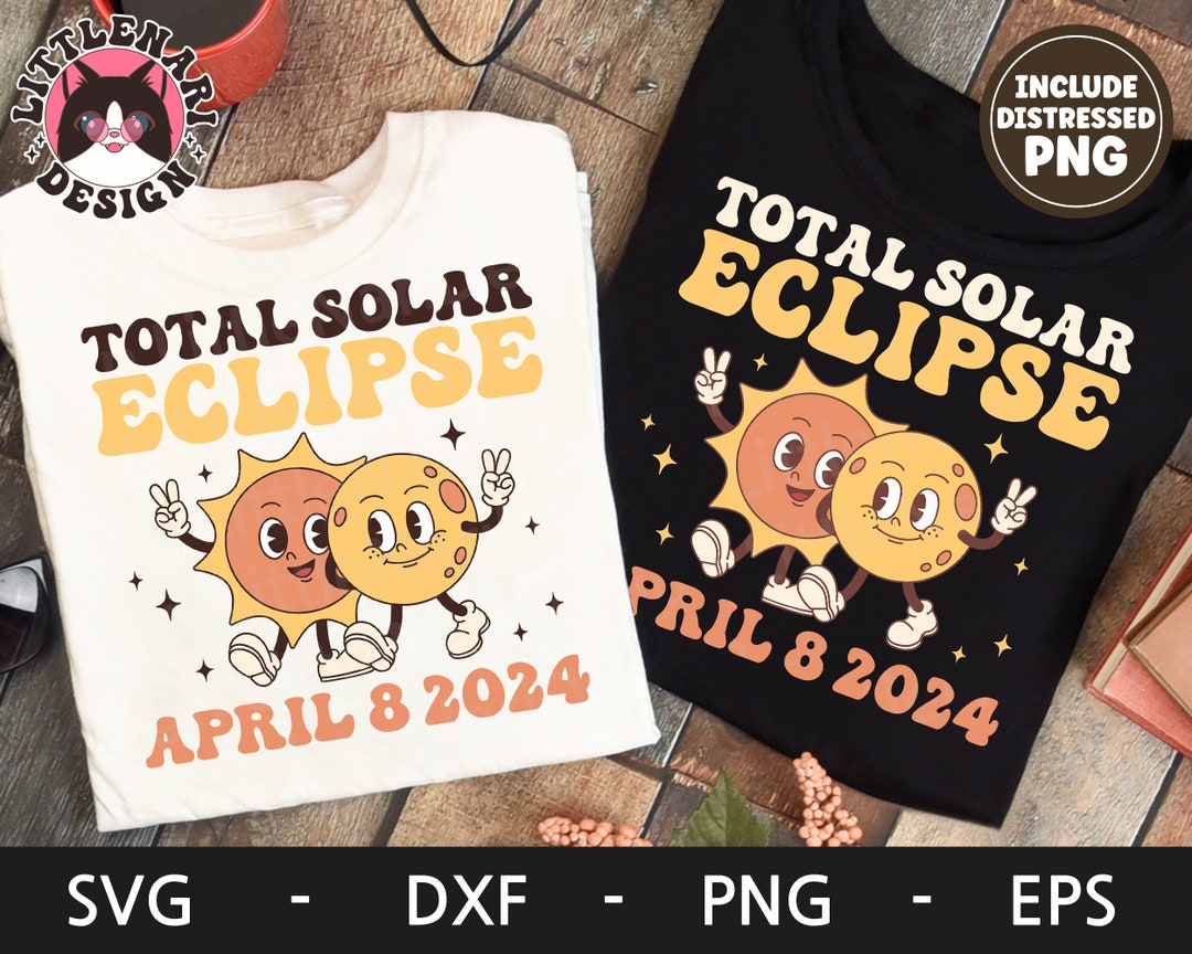 Total Solar Eclipse 2024 Svg, April 8 2024, Retro Svg, Astronomy Svg ...