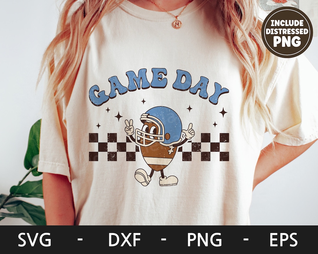 Game Day Svg, Football Season Svg, Retro Svg, Football Character, Game ...