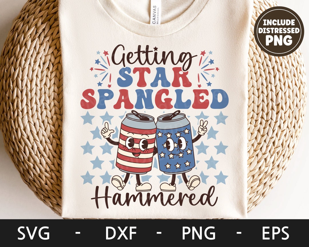 Getting Star Spangled Hammered Svg, America Svg, 4th of July Svg, Retro ...