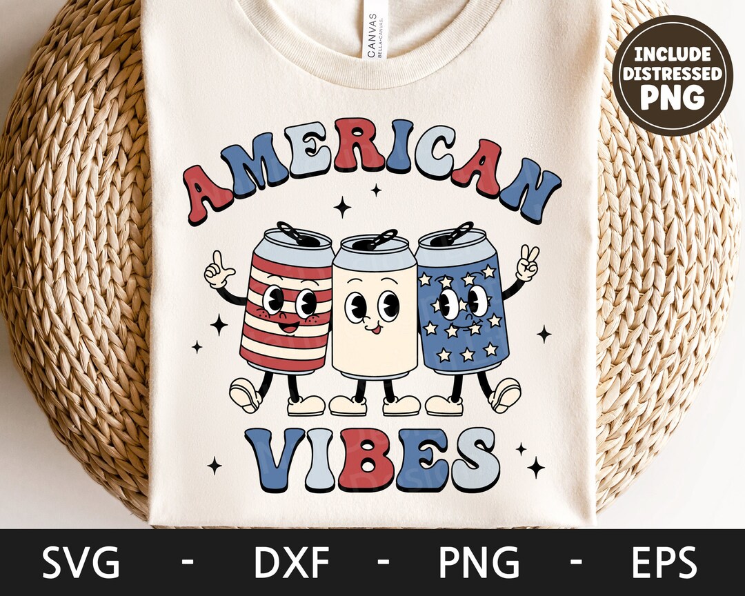 American Vibes Svg, America Svg, 4th of July Svg, Retro Character Svg ...