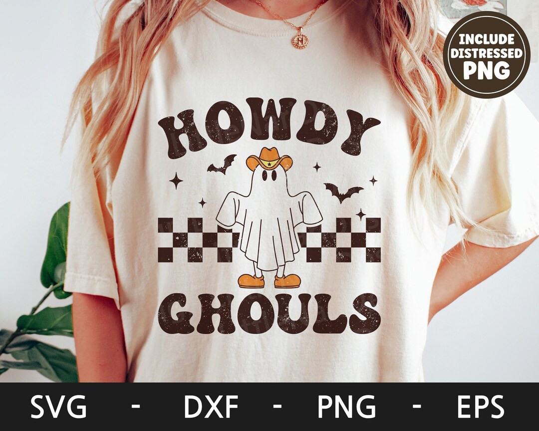 Howdy Ghouls Svg, Western Halloween Shirt, Retro Svg, Spooky Season Svg ...