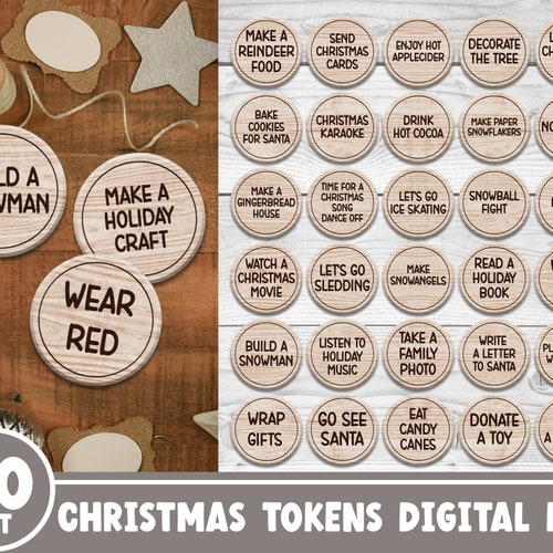 30 Christmas Bucket List Tokens Svg Christmas Activities - Etsy