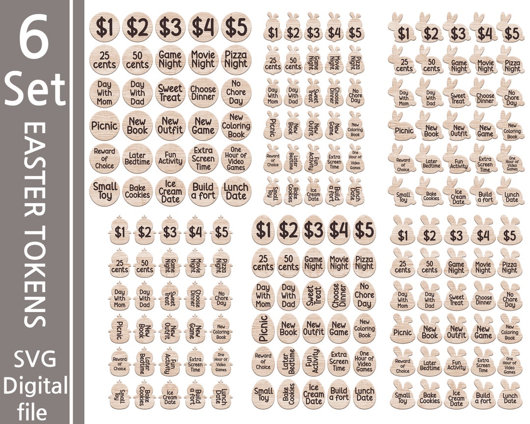 Redeemable Easter Token Bundle Svg,easter Token Svg, Easter Svg,easter ...