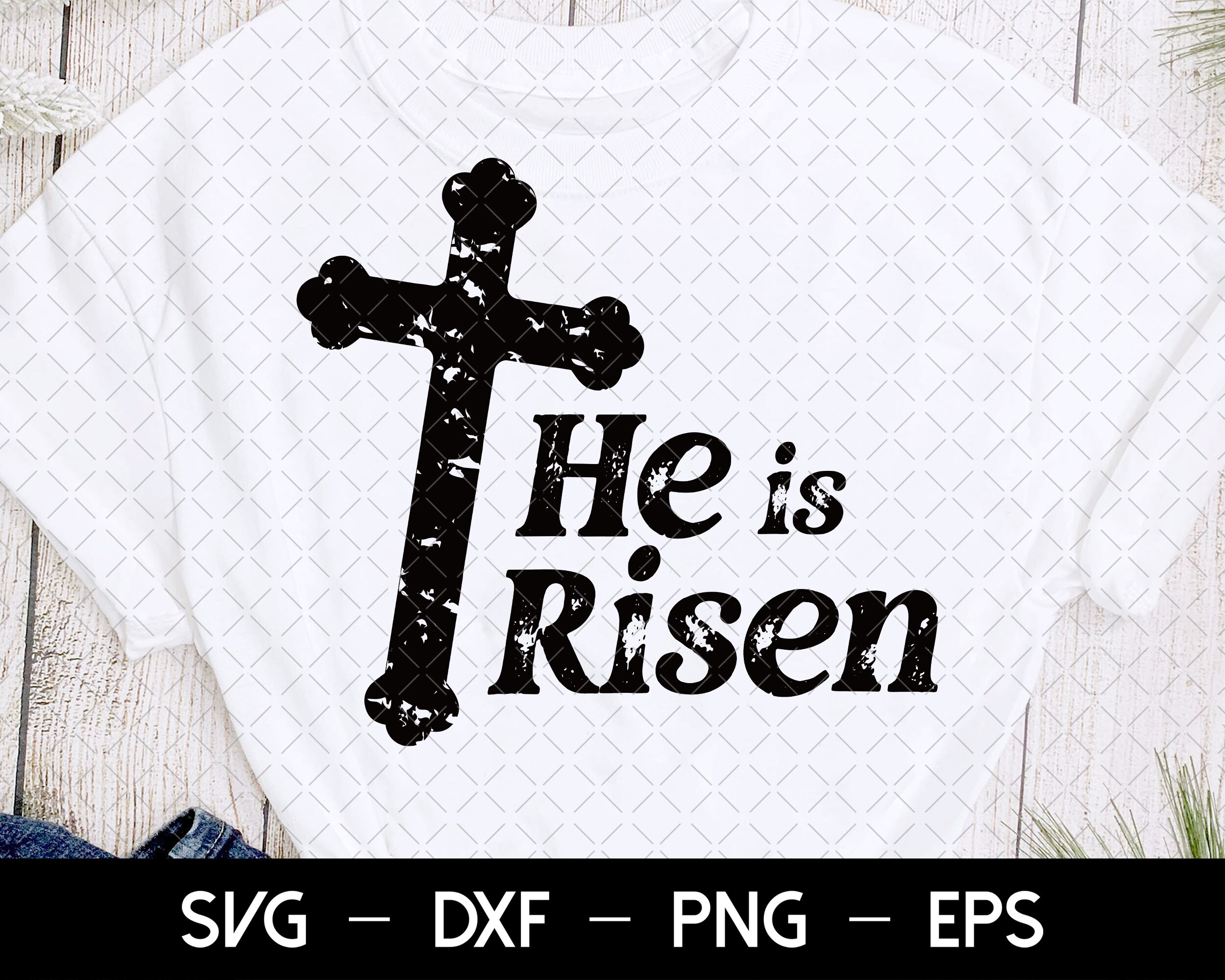 He is Risen Svg Easter Svg Christian Easter Shirt Design | Etsy
