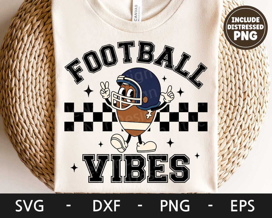 Football Vibes Svg, Football Season Svg, Retro Svg, Football Character ...