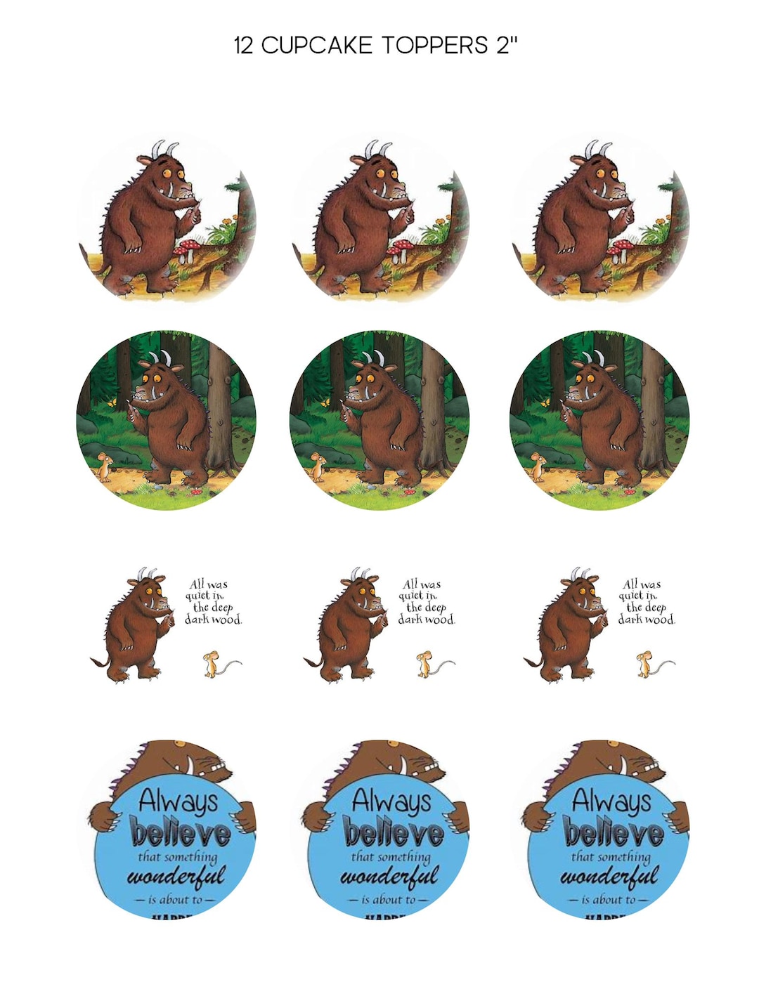 The Gruffalo Inspired Edible Cake Toppers X 12 - Etsy