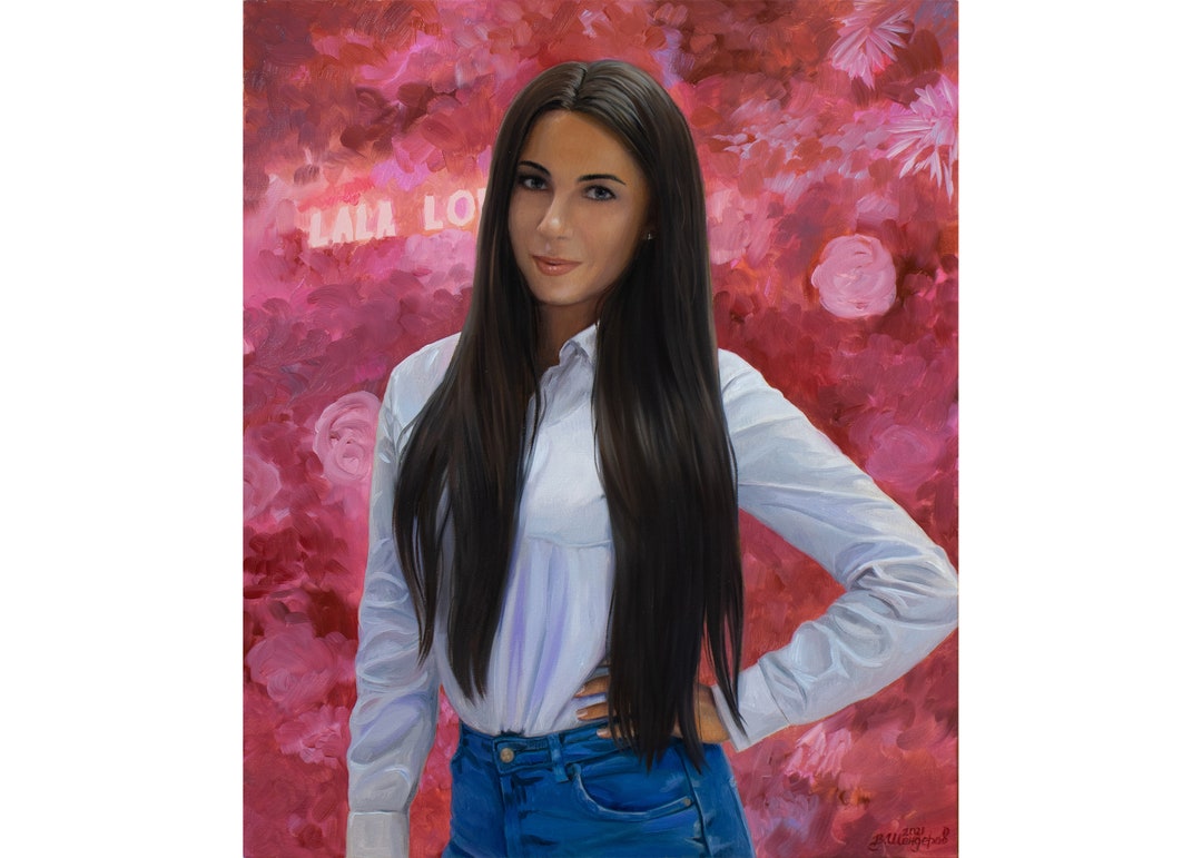 Personalized Girl Portrait Painted to Order Commission Oil - Etsy