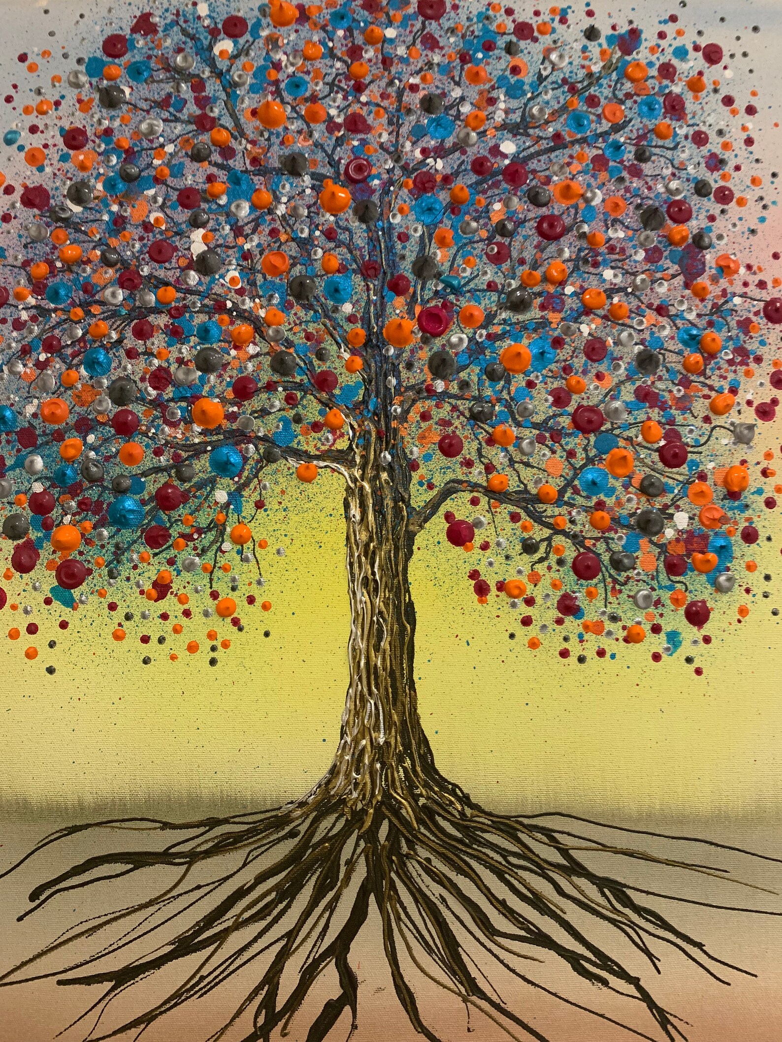 Tree Picture Tree Painting Flowers Abstract Abstract | Etsy