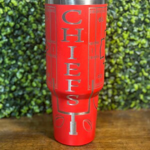 Chiefs Inspired Football Tumbler / 40 Ounce With Handle - Etsy