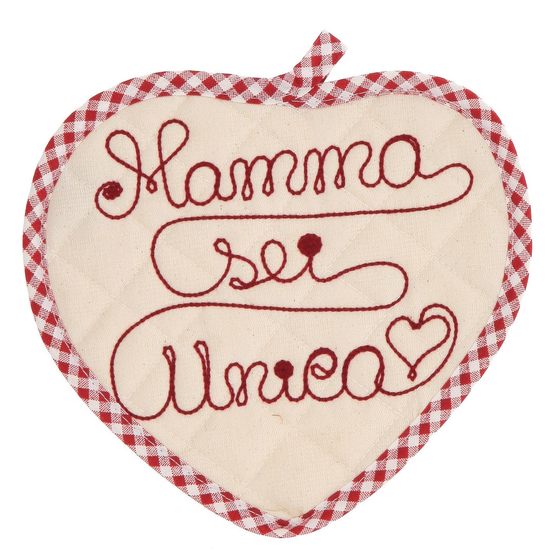 Personalized Heart Kitchen Pot Holder With Embroidered Name and Phrase ...