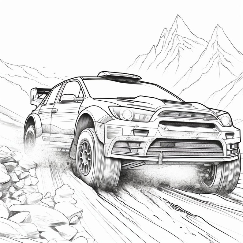 Digital Coloring Rally Car Kit for Kids - Etsy
