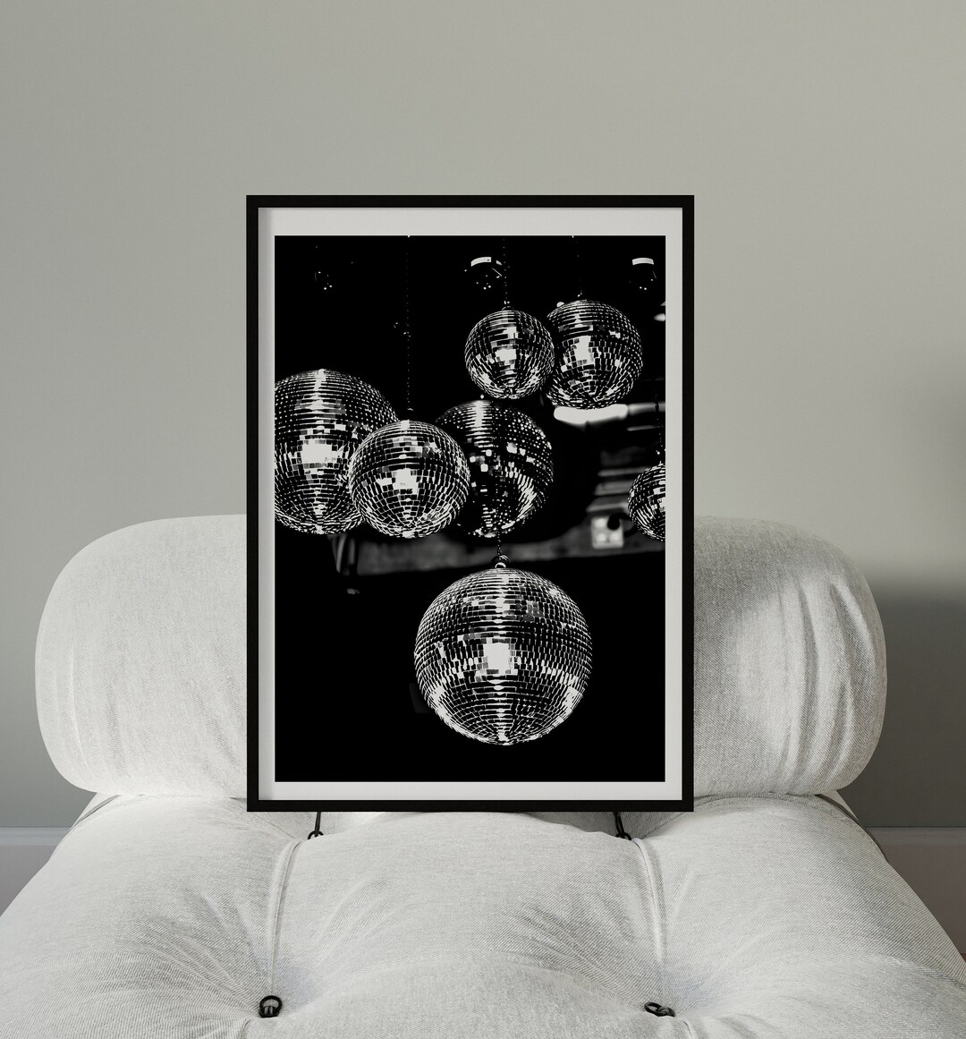 Disco Ball 70s Poster, Retro Vintage Print, Funky Wall Art Girly Dorm ...