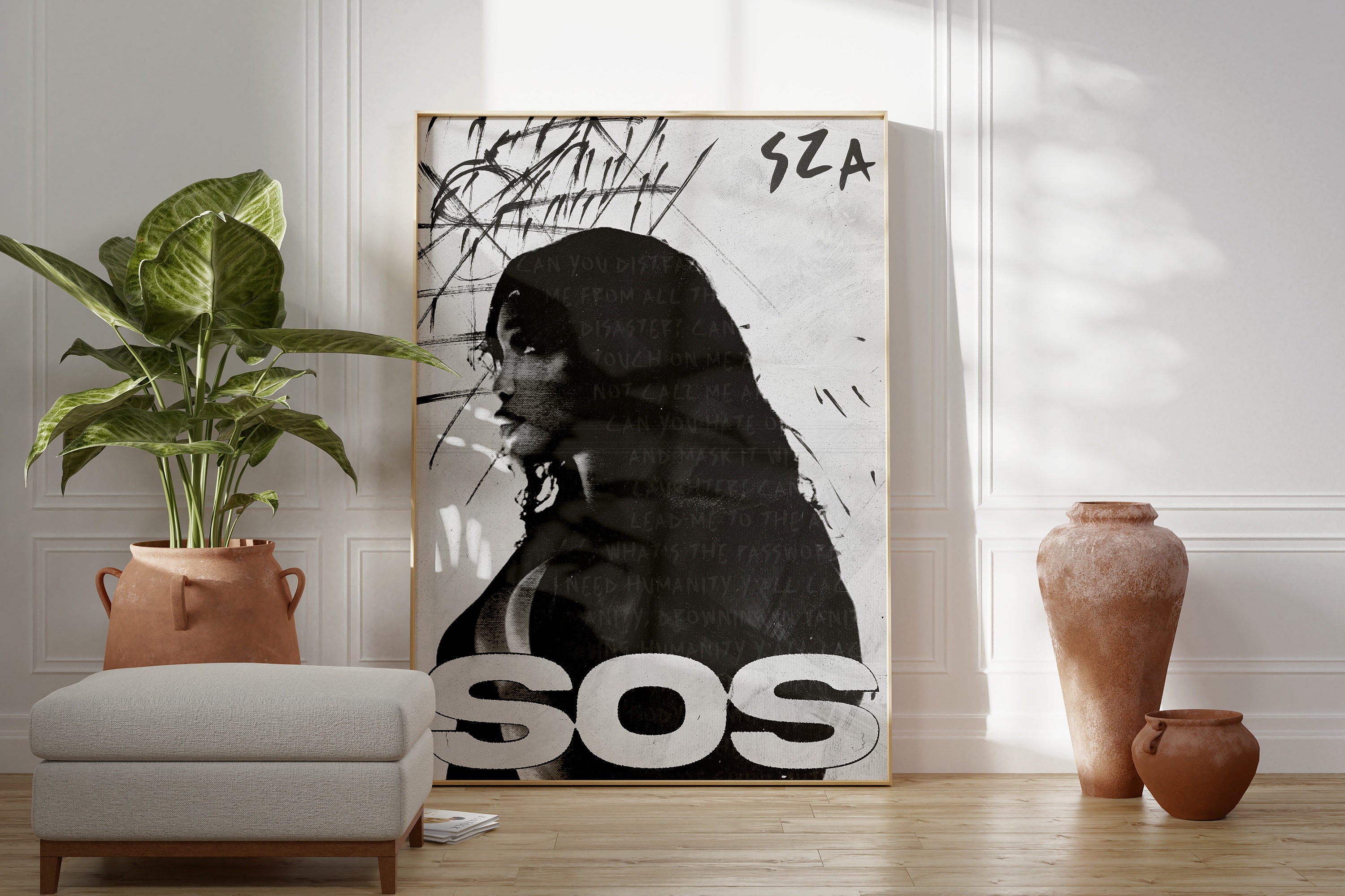 SZA SoS Poster Wall Art, Album Cover Print, SZA Wall Art, SOS Album ...