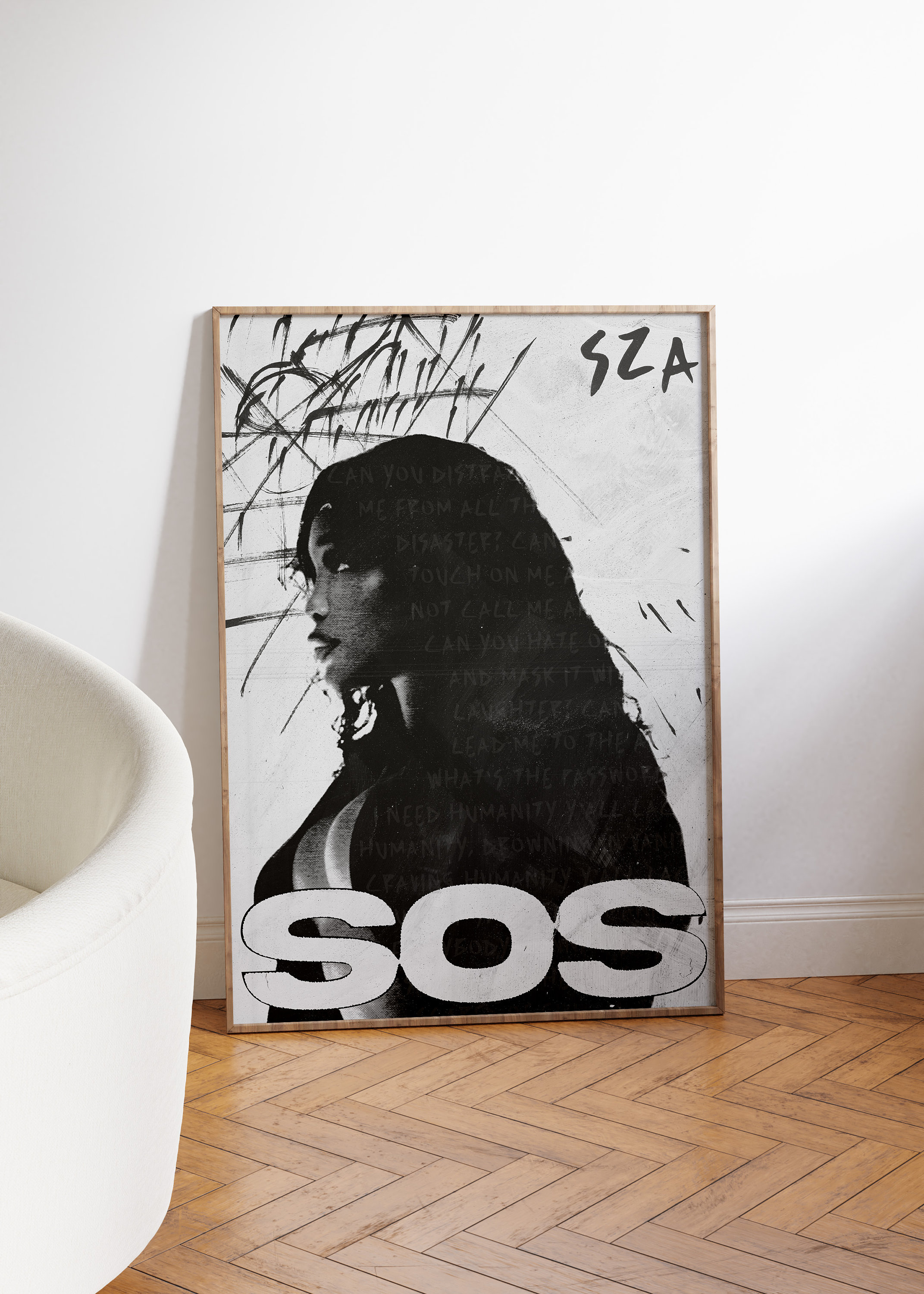 SZA SoS Poster Wall Art, Album Cover Print, SZA Wall Art, SOS Album ...