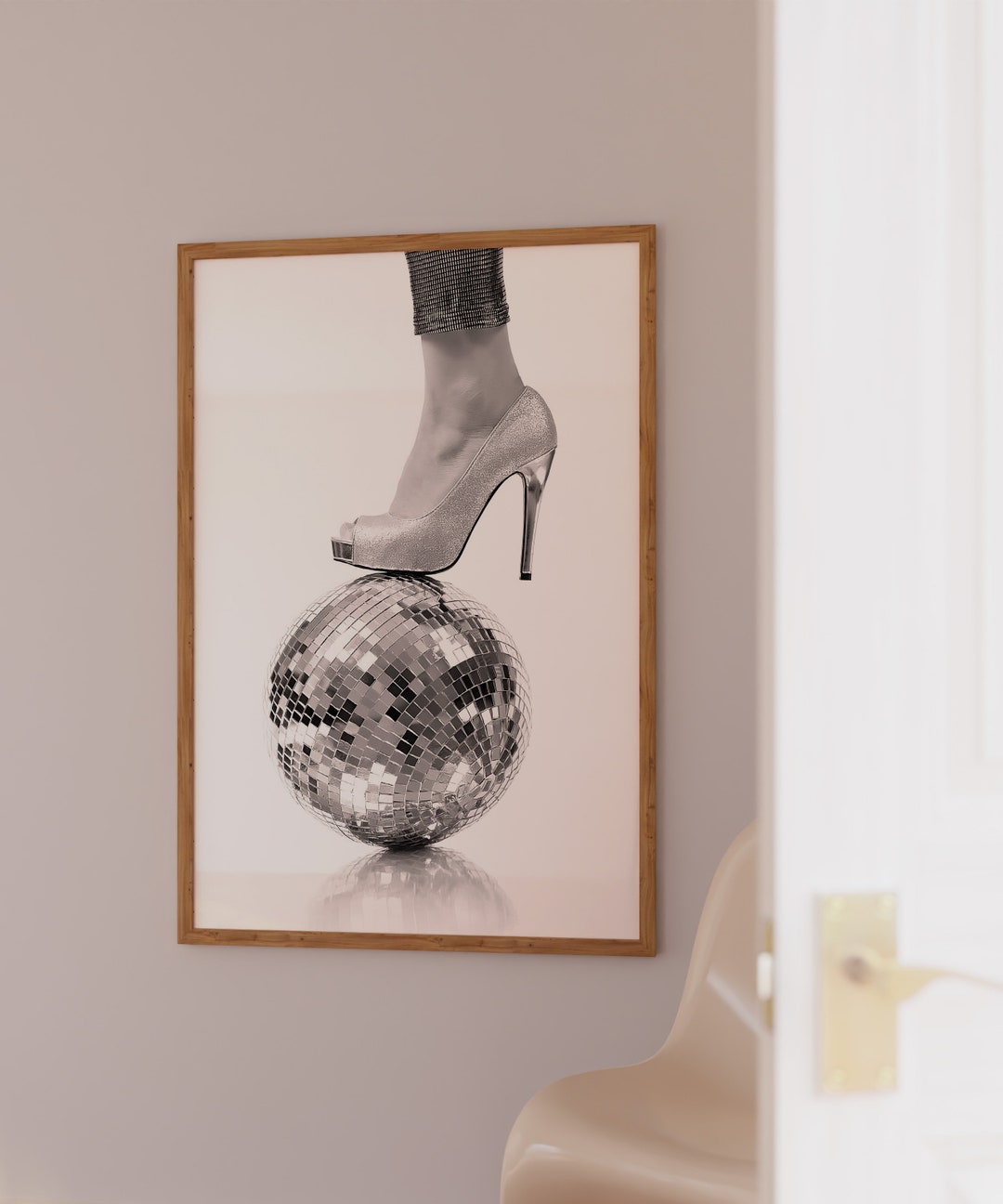 Female Heel on Disco Ball Poster Bar Cart Art Decor Mirrorball - Etsy