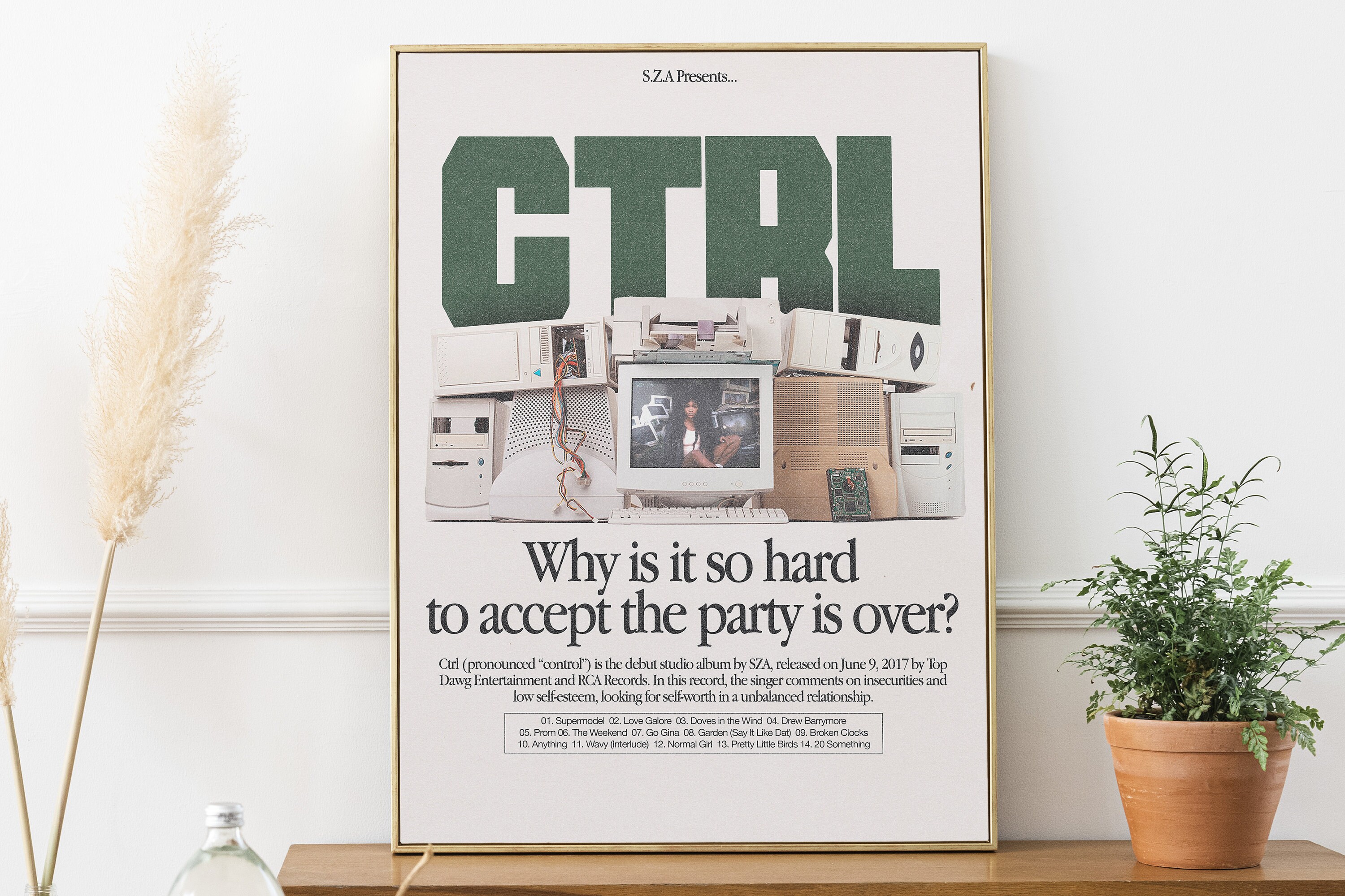 Ctrl SZA Poster Wall Art, Album Cover Print, SZA Wall Art, SZA Album ...