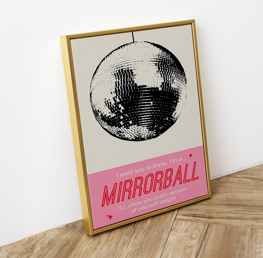 Taylor Mirrorball Poster, Funky Wall Art, Disco Ball Retro Vintage ...