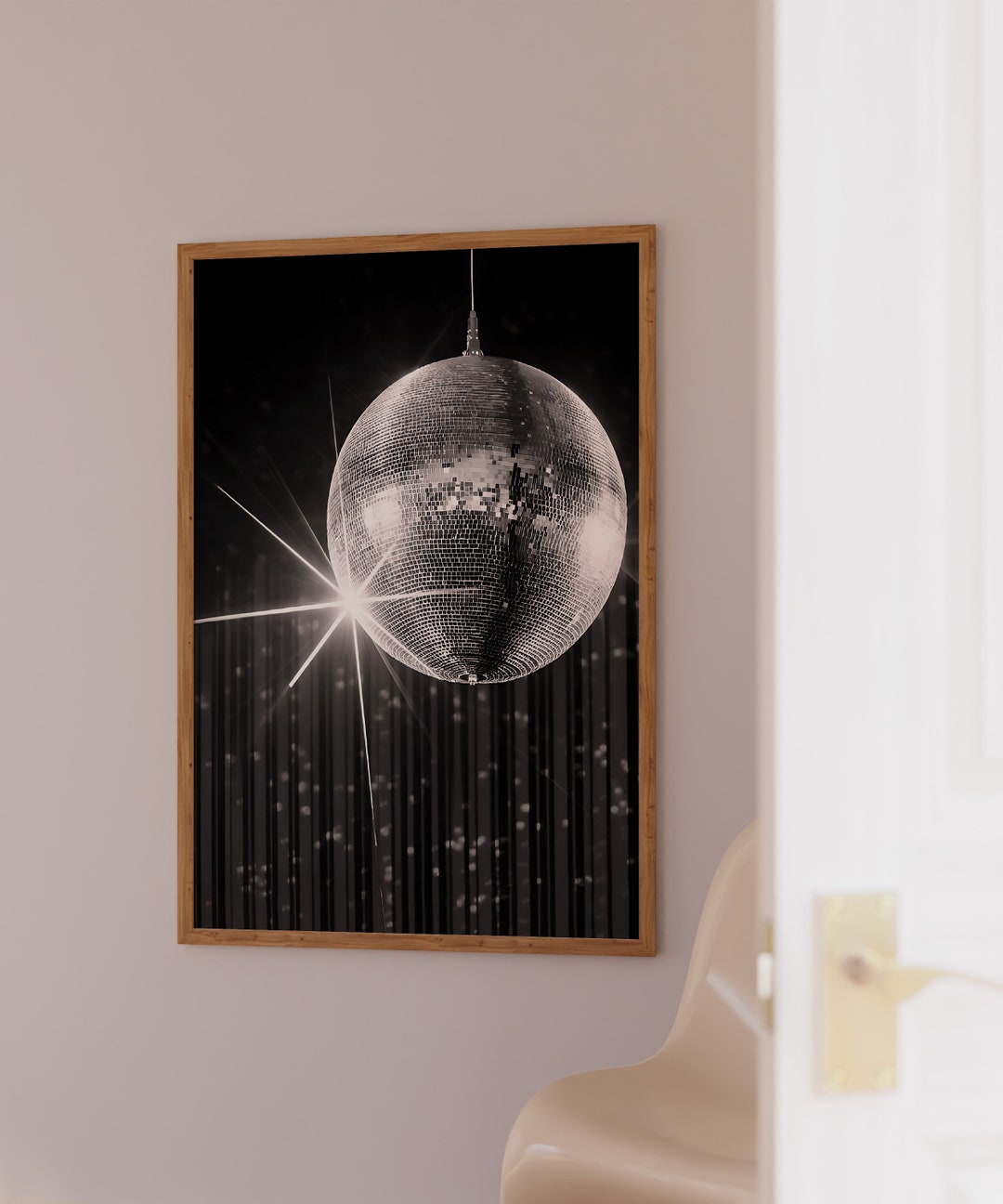 Vintage Disco Ball Poster Funky 70s Disco Wall Art Luxury - Etsy