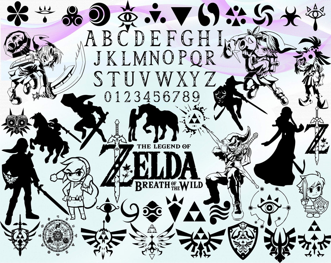 Zelda 79 digital files silhouette Zelda symbols svg dxf | Etsy