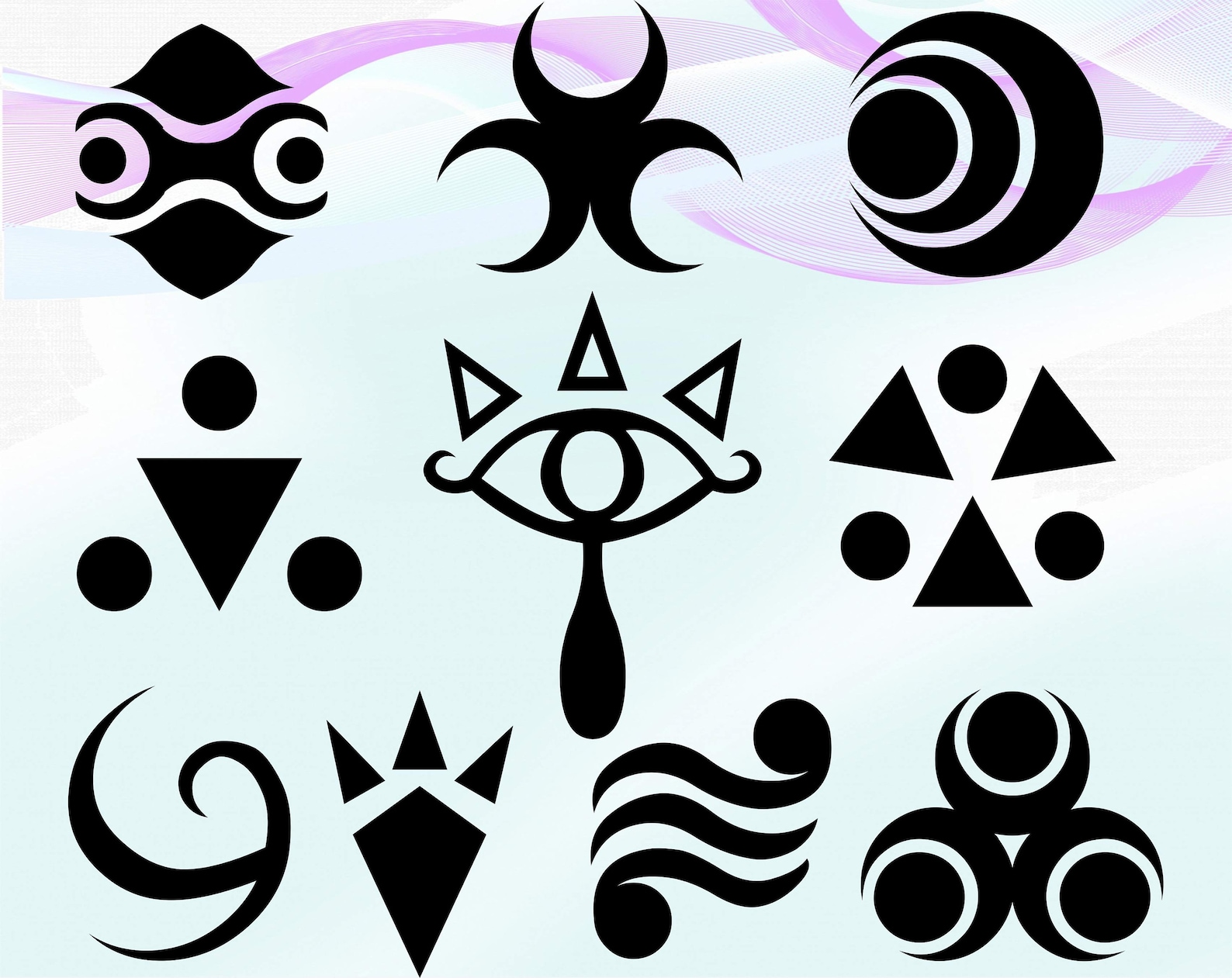 Zelda symbols silhouette Zelda symbols svg dxf png Zelda | Etsy