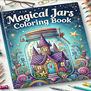 Magical Jars Coloring Book Fantasy Glass Jar Illustrations for Kids ...