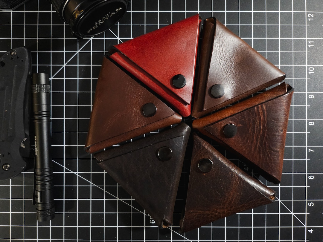 Horween Leather Triangle Coin Pouch - Etsy