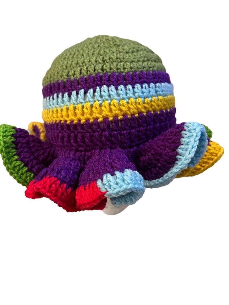 Assorted- Multi Color Ruffled Brim Crochet Hats - Etsy