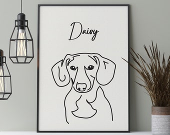 Wiener Dog Line Art - Etsy