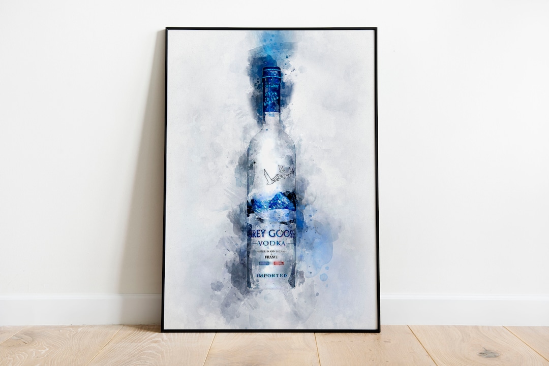 Watercolour Vodka Bottle Print wall Art home Decor poster artwork ...