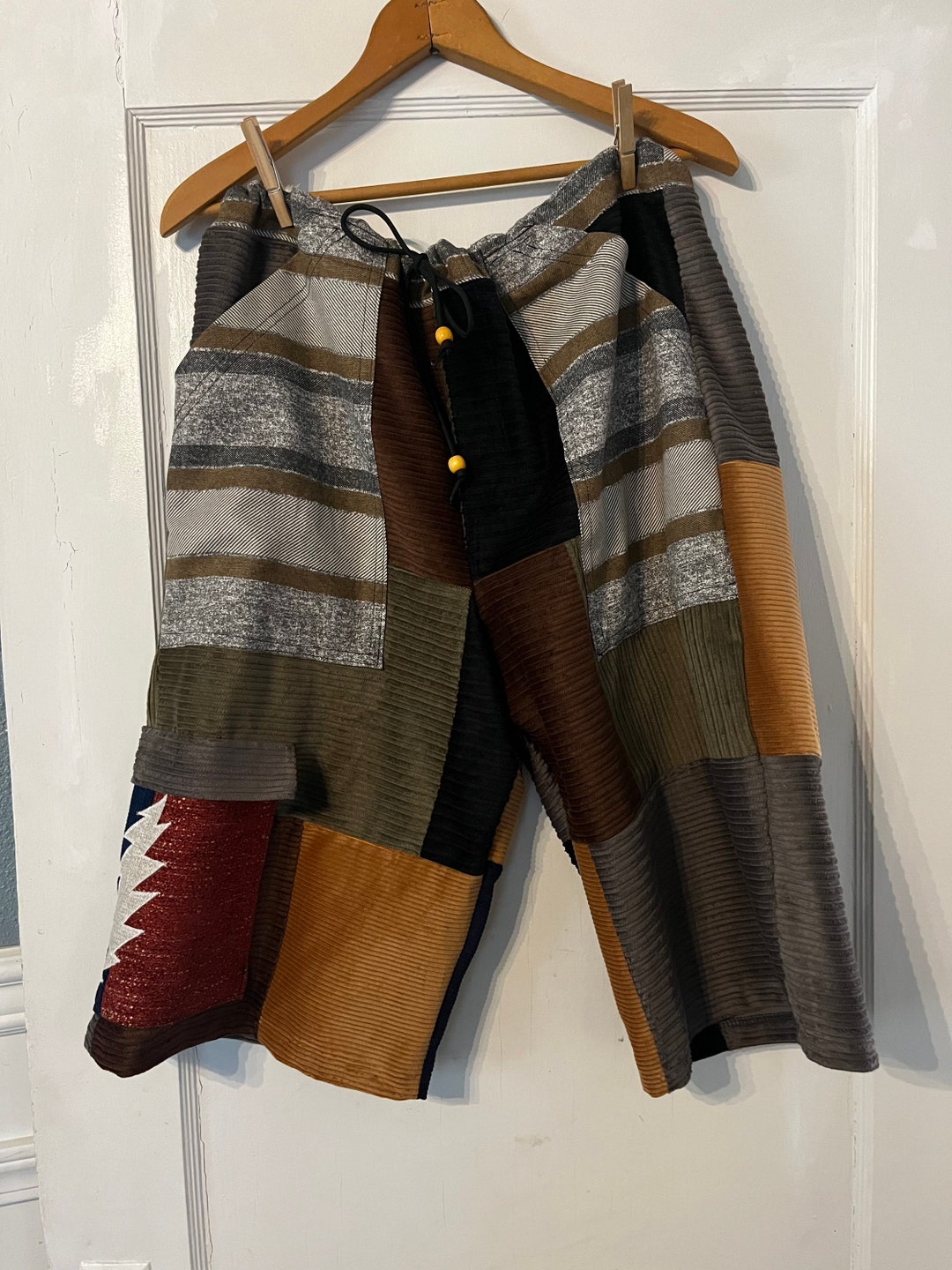 Grateful Patchwork Shorts With 13 Pont Bolt Pocket - Etsy