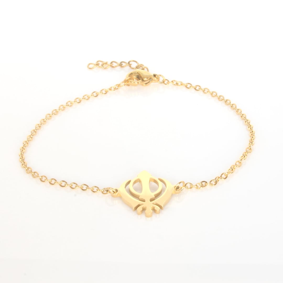 Gold/silver Sikh Khalsa Khanda Chain Bracelet - Etsy