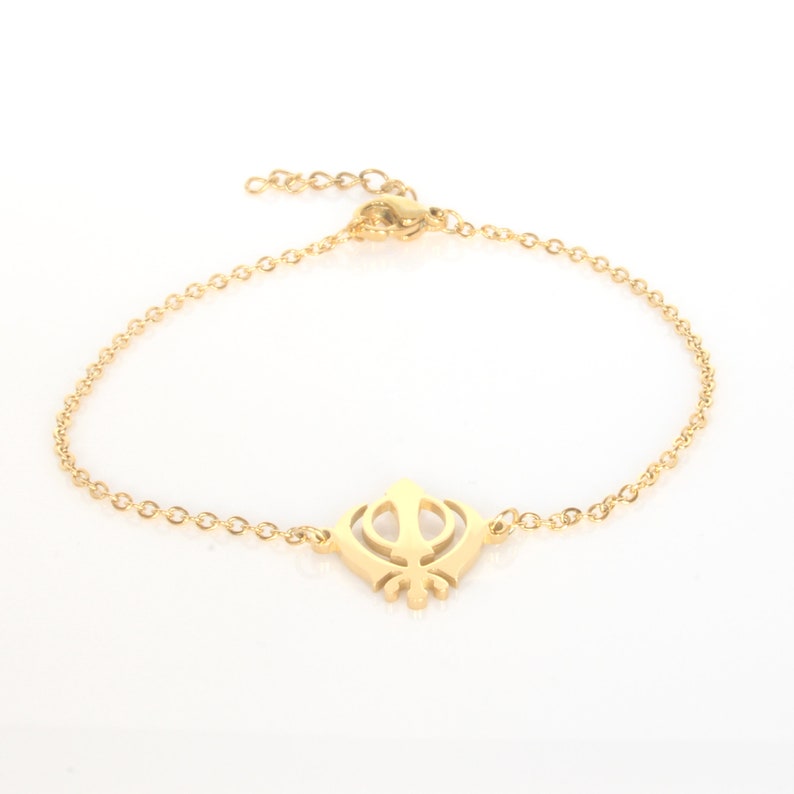 Gold/silver Sikh Khalsa Khanda Chain Bracelet - Etsy