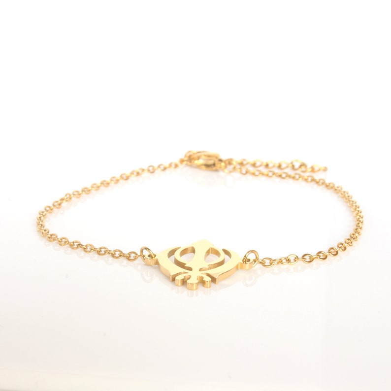Gold/silver Sikh Khalsa Khanda Chain Bracelet - Etsy