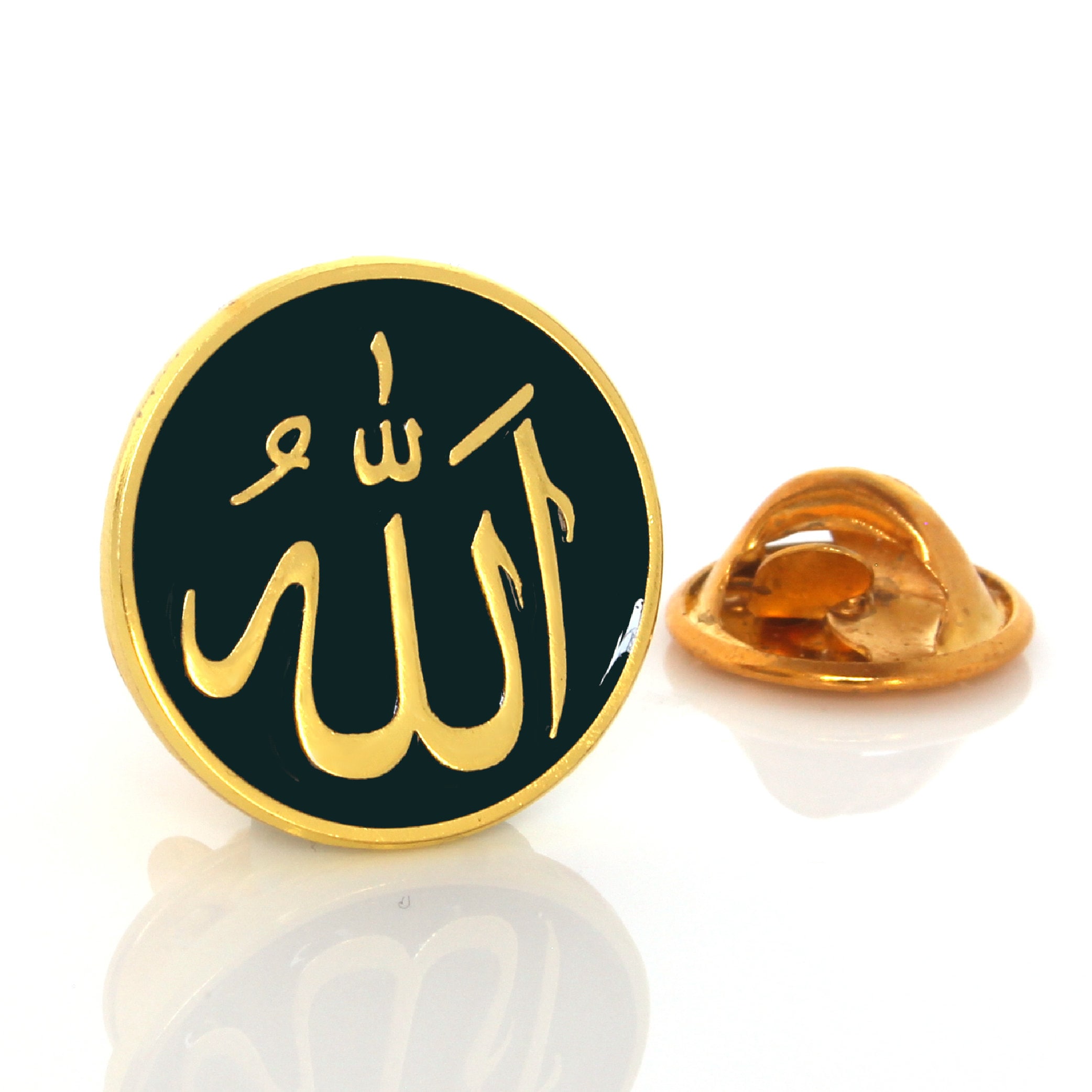 Allah Muslim Islamic Lapel Pin Badge Tie Pin Green, Black or Navy Blue ...